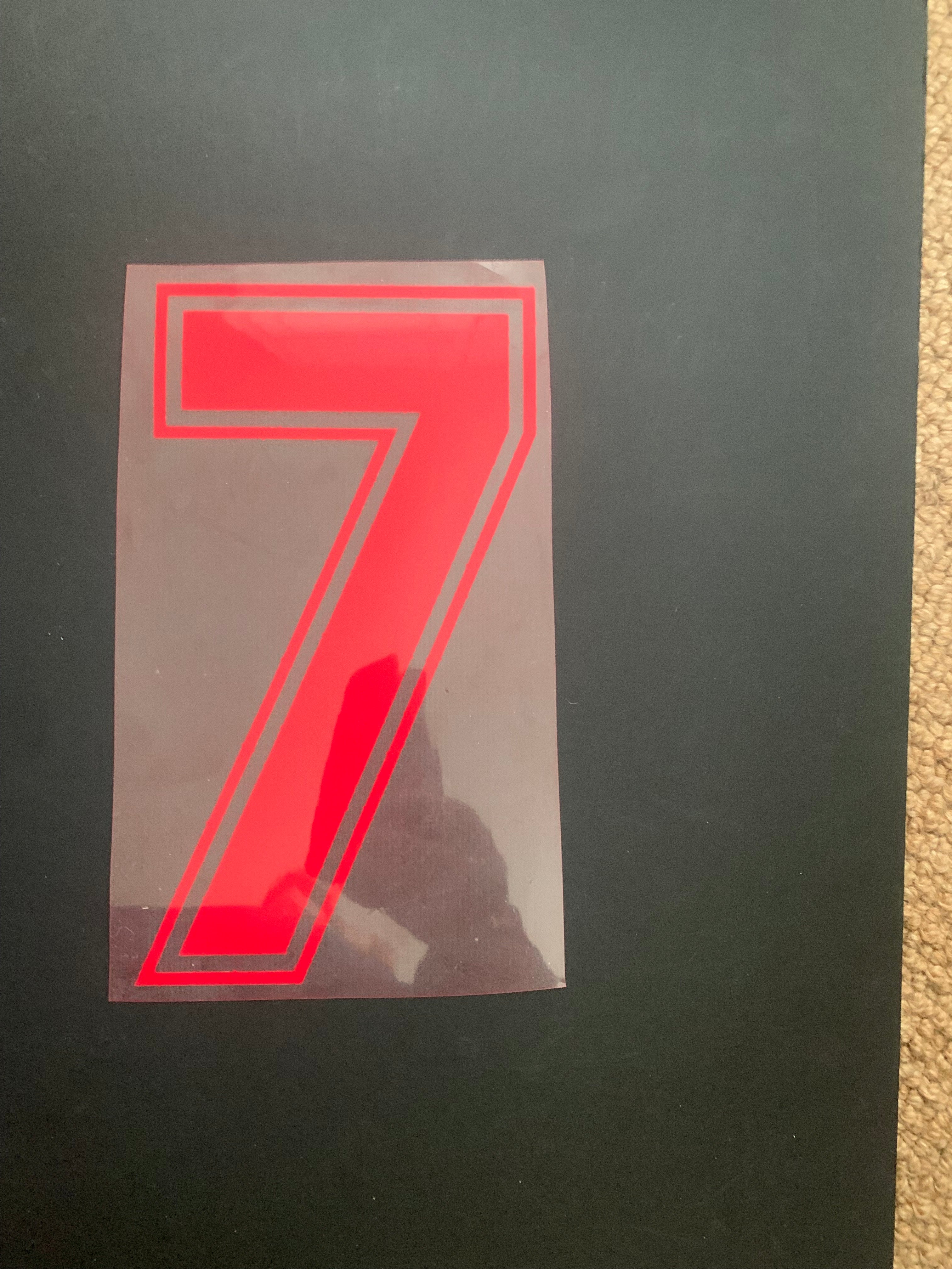 No 7 Manchester United CWC Final Nameset for Football Shirt (Clearance ...