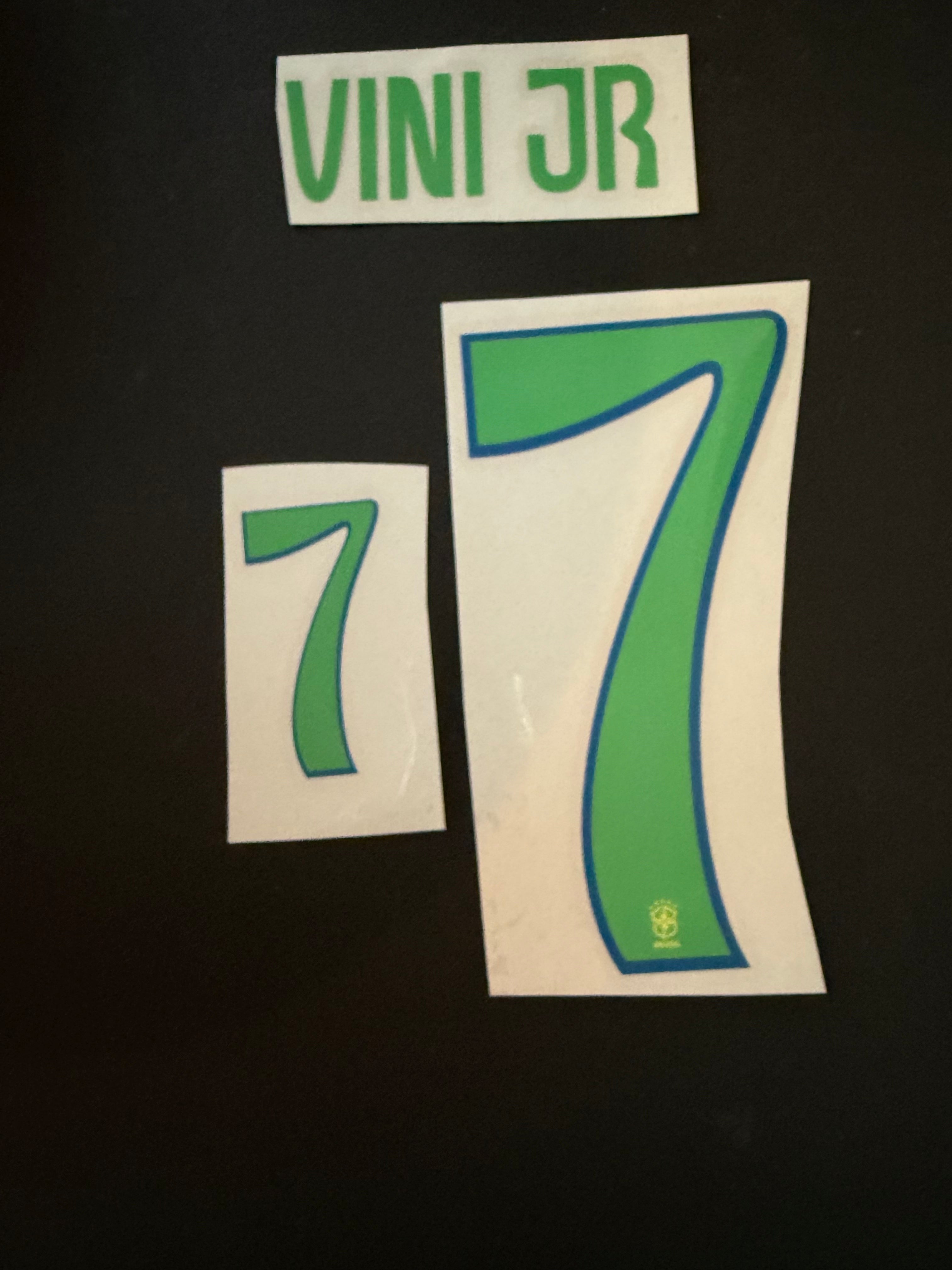 Vini Jr 7 2024 Kids Brazil Nameset for Football Shirt (Clearance ...