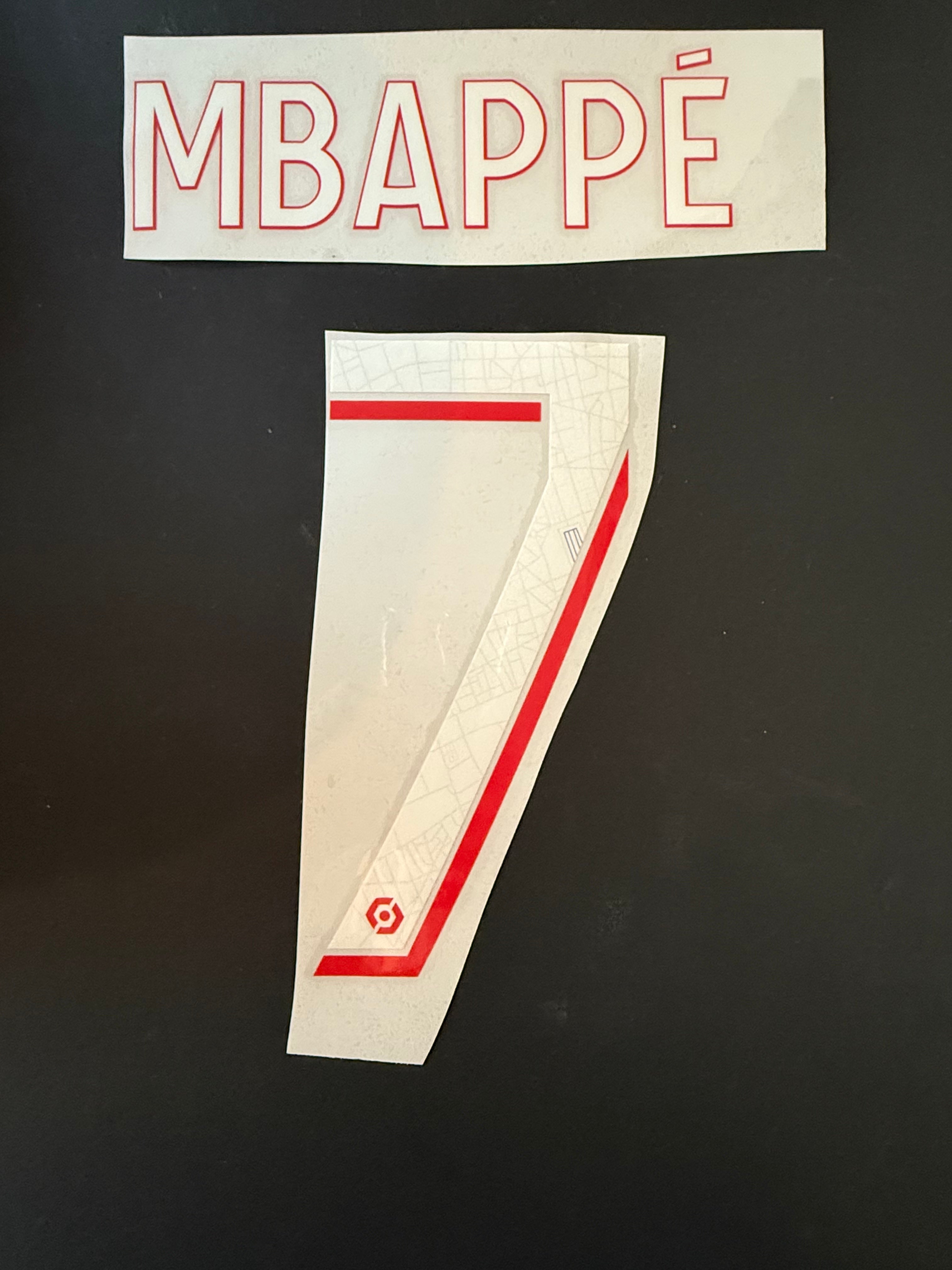 Mbappe' 7 PSG nameset for Football Shirt (Clearance) – House of Namesets