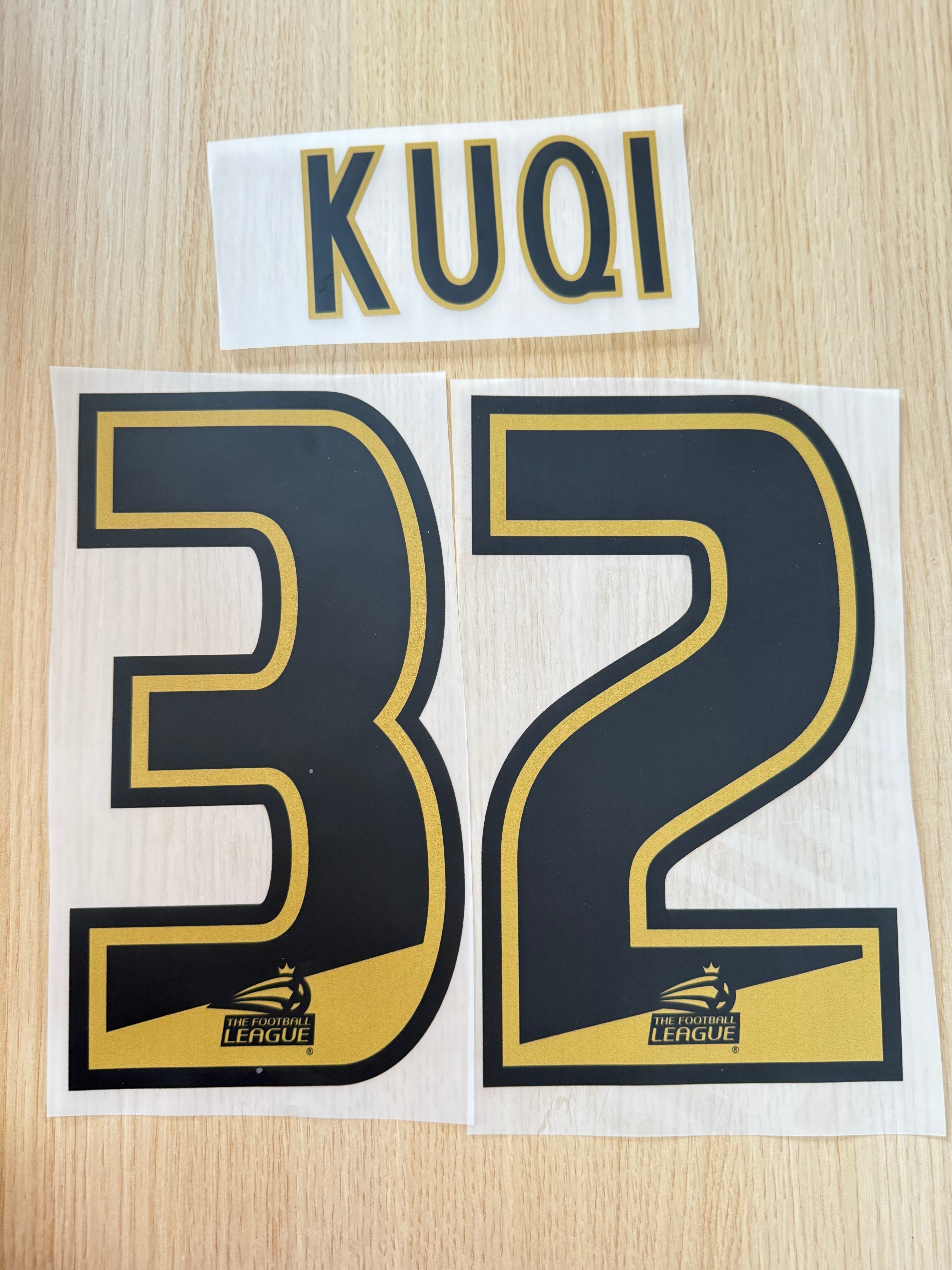 Kuqi 32 Ipswich Town away football nameset for shirt (Clearance ...