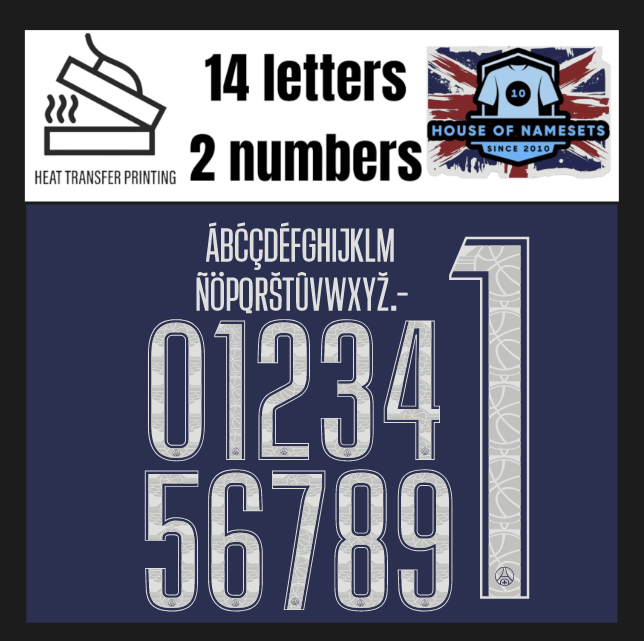 PSG 2024-2025 UCL Jordan Nameset for Football Shirt Any Name & Number ...