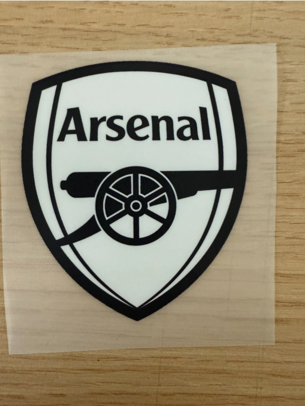 Premier League Arsenal DTF Flat Iron On Patch Badge 70 x 60mm Black Wh ...