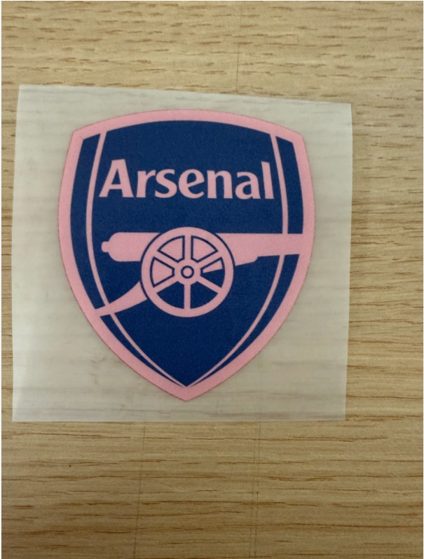 Premier League Arsenal DTF Flat Iron On Patch Badge 70 x 60mm Pink Nav ...