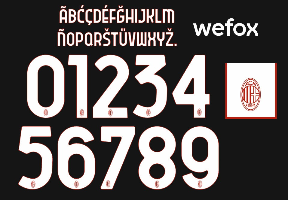 AC Milan 2022-2023 Home Football Shirt Nameset Any Name & Number ...