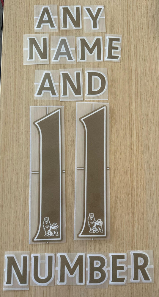 Premier League 2007-2013 FLOCK GOLD Nameset for Football Shirt Any Nam ...