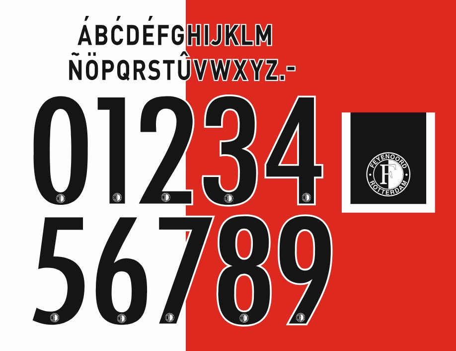 Feyenoord 2024-2025 Home Nameset for Football Shirt Any Name & Number ...