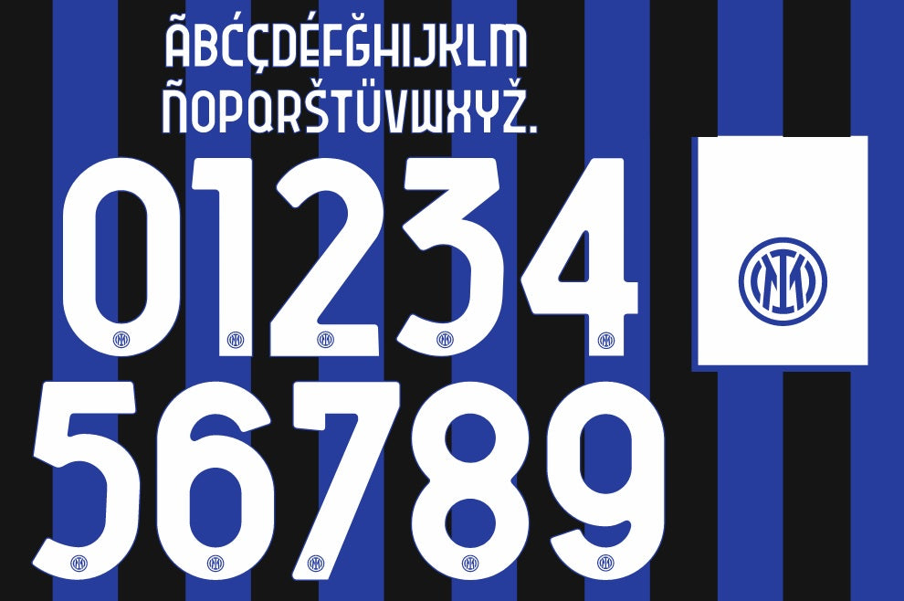 Inter Milan 2022-2023 Home Nameset for Football Shirt Any Name & Numbe ...