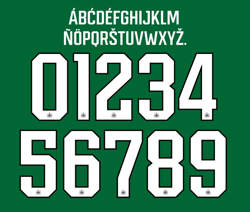 Newcastle United 2023-2024 Champions League Away Nameset for Football ...