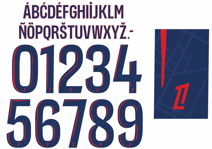 PSG 2024-2025 Ligue 1 Away Nameset for Football Shirt Any Name & Numbe ...