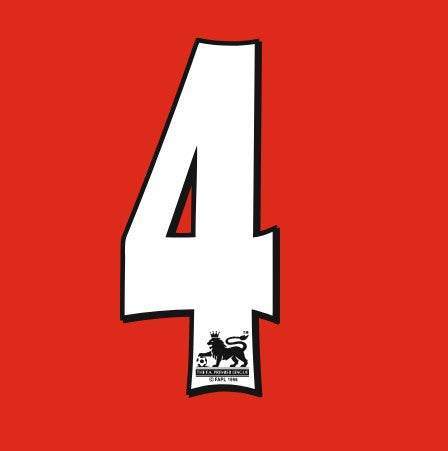 #4 EPL 1997-2007 White Number for Autographing for Football Shirt ...