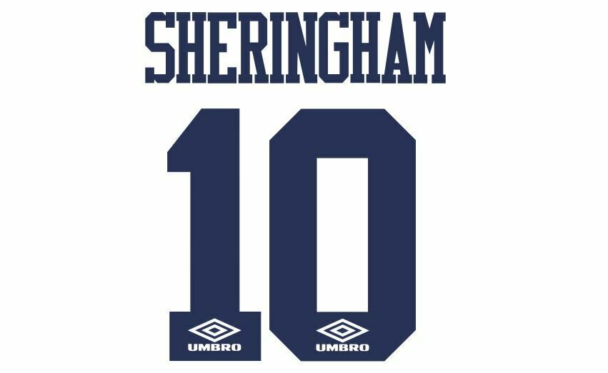 Sheringham #10 1993-1995 Tottenham Hotspur Spurs Home Football Nameset ...