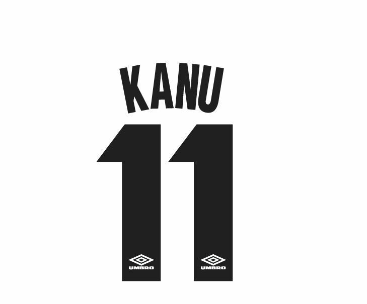 Kanu 11 Inter Milan 1997-1998 Away Football Nameset for shirt – House ...