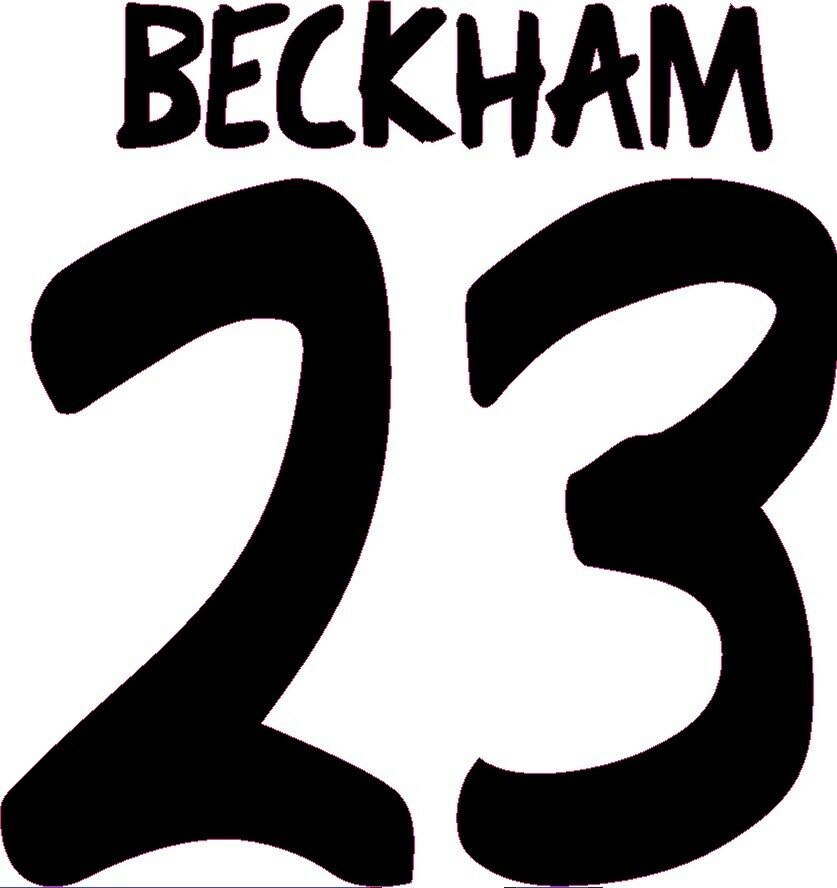 Beckham #23 2005-2006 Real Madrid Home football Nameset for shirt ...