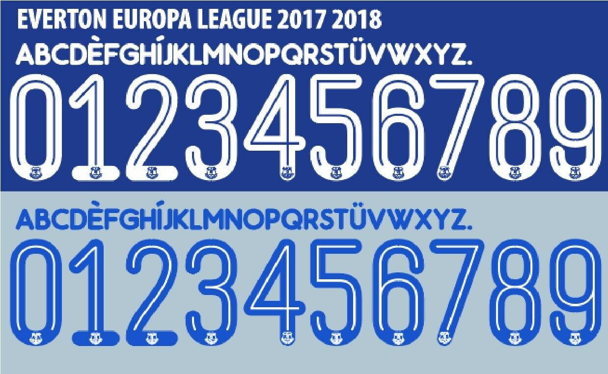 Everton 2017-2018 Euro Football Shirt Nameset Any Name & Number – House ...