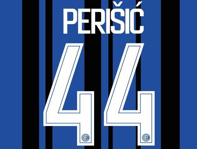 Perisic #44 Inter Milan 2017-2018 Home Football Nameset for shirt ...