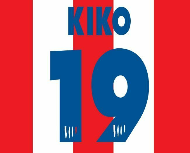 Kiko #19 Atletico Madrid 1997-1998 Home Football Nameset for shirt ...