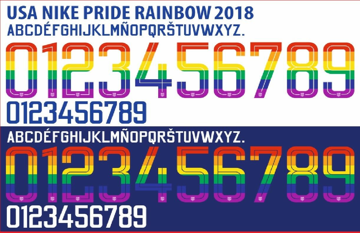 USA 2018 Pride Football Shirt Nameset Any Name & Number – House of Namesets