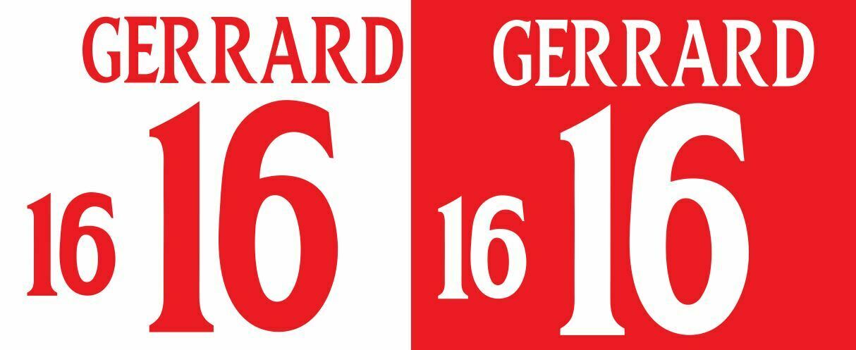 Gerrard #16 England Euro 2000 Home & Away Football Nameset shirt ...