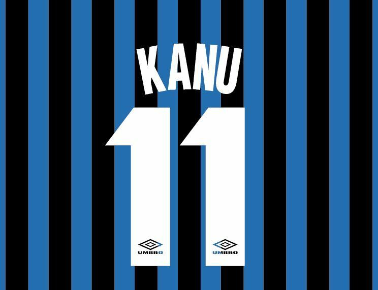 Kanu 11 Inter Milan 1997-1998 Home Football Nameset for shirt – House ...