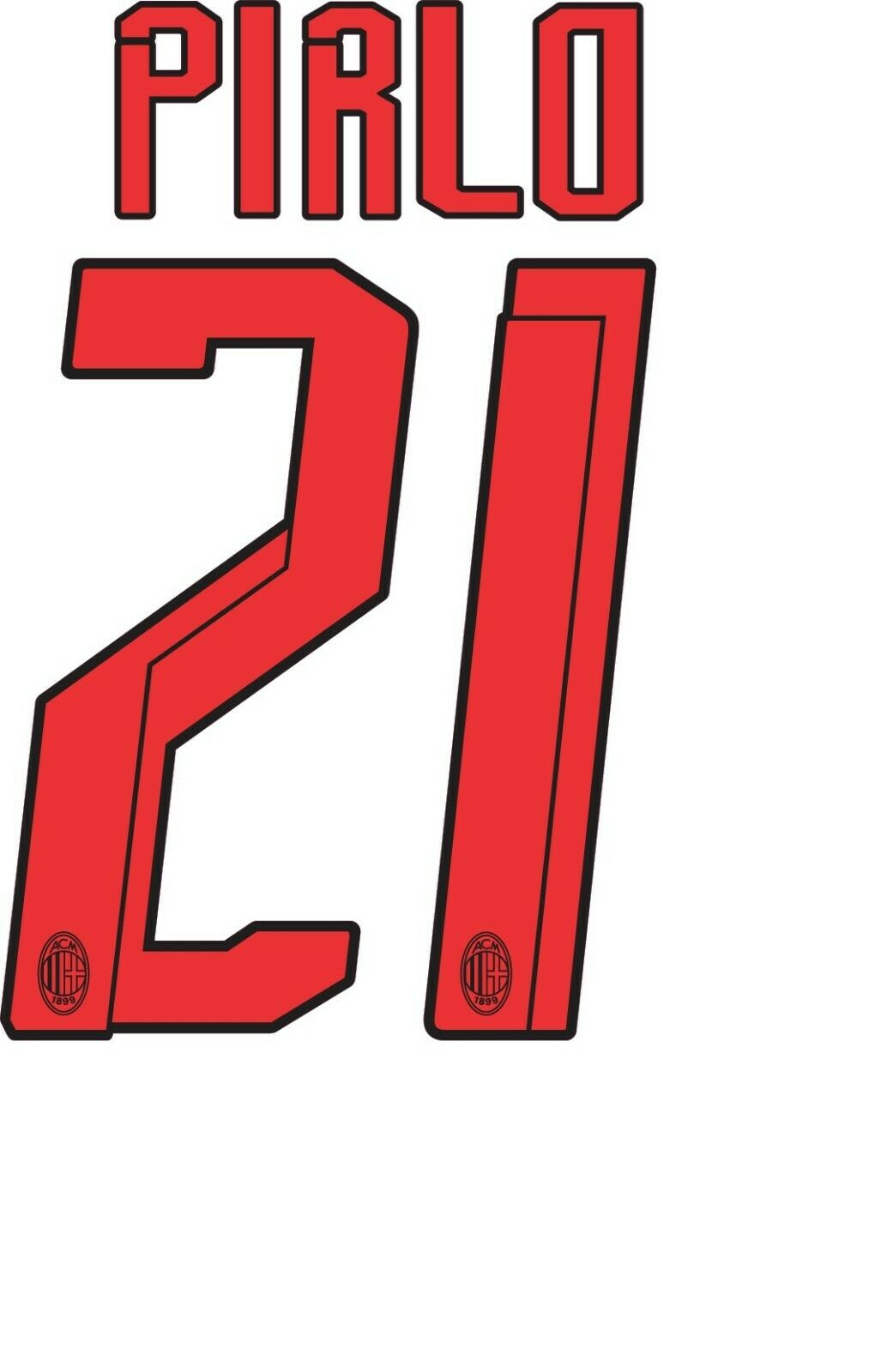 Pirlo #21 Ac Milan 2008-2009 Away / Third Football Nameset for shirt ...