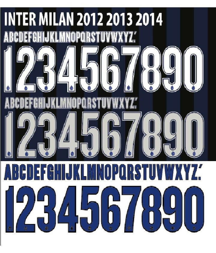Inter Milan 2012-2014 Home/Away Football Nameset Build Your Own Name a ...