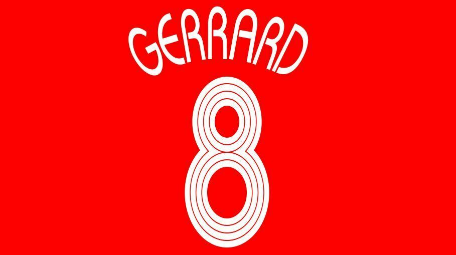 Gerrard #8 Liverpool 2006-2008 Home Champions League Football Nameset ...