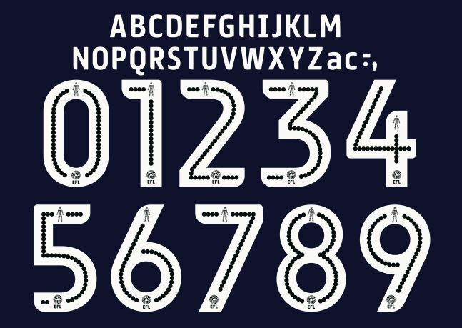 English Football League 2016-18 White Build Your Own Football Nameset ...