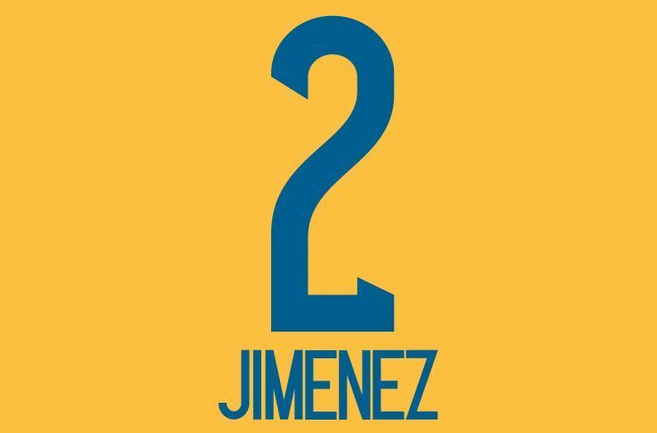 Jimenez #2 Tigres UANL 2016-2017 Home Football Nameset for shirt ...