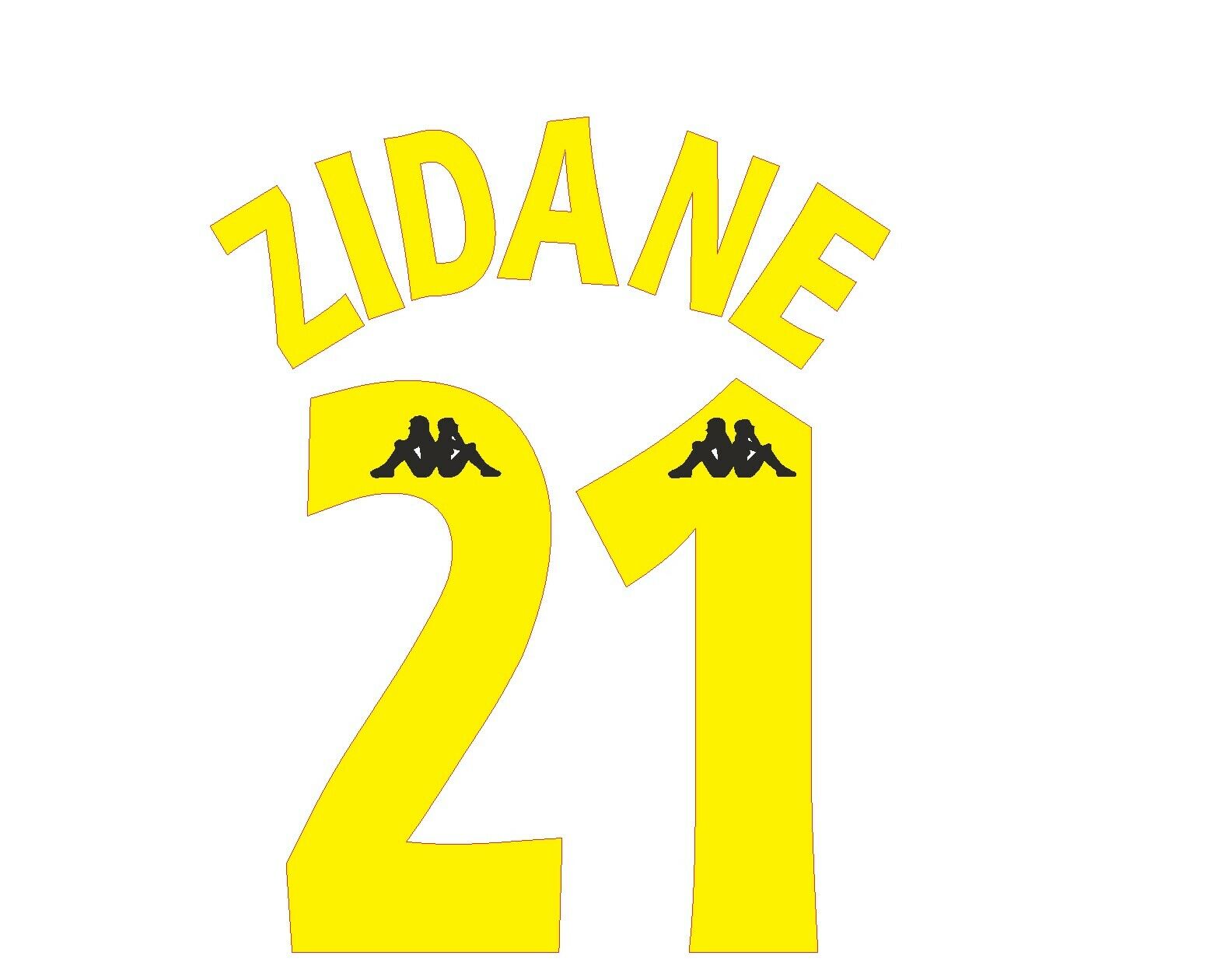 Zidane 21 Kappa Juventus 1999-2000 Away Football Nameset for shirt ...
