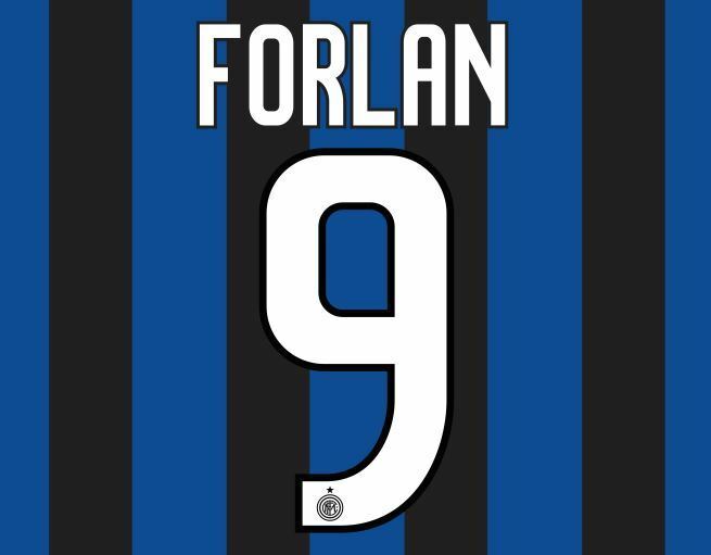 Forlan #9 Inter Milan 2011-2012 Home Football Nameset for shirt – House ...