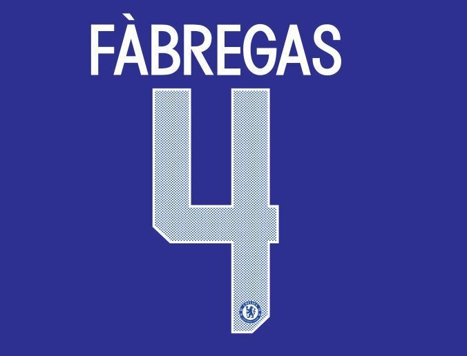 Fabregas #4 Chelsea 2017-2018 Cup European Home Football Nameset for s ...