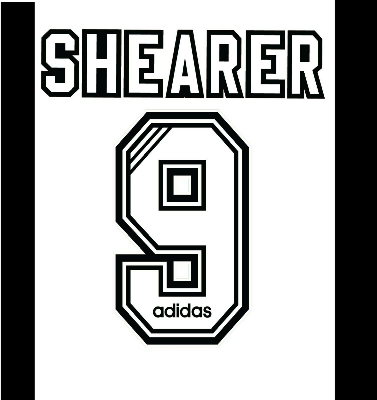 Shearer #9 1995-1997 Newcastle Home Football Nameset for shirt – House ...