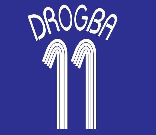 Drogba #11 Chelsea 2006-2008 Home Champions League Football Nameset fo ...