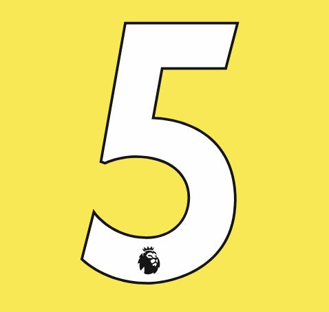 #5 EPL 2017-2023 White Number for Autographing for Football Shirt – House of Namesets