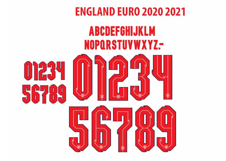 England Euro 2020 2021 Home Football Nameset for shirt Any Name & Numb ...