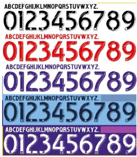 MLS 2015-2020 Choose color Home / away Football Nameset for shirt Any ...