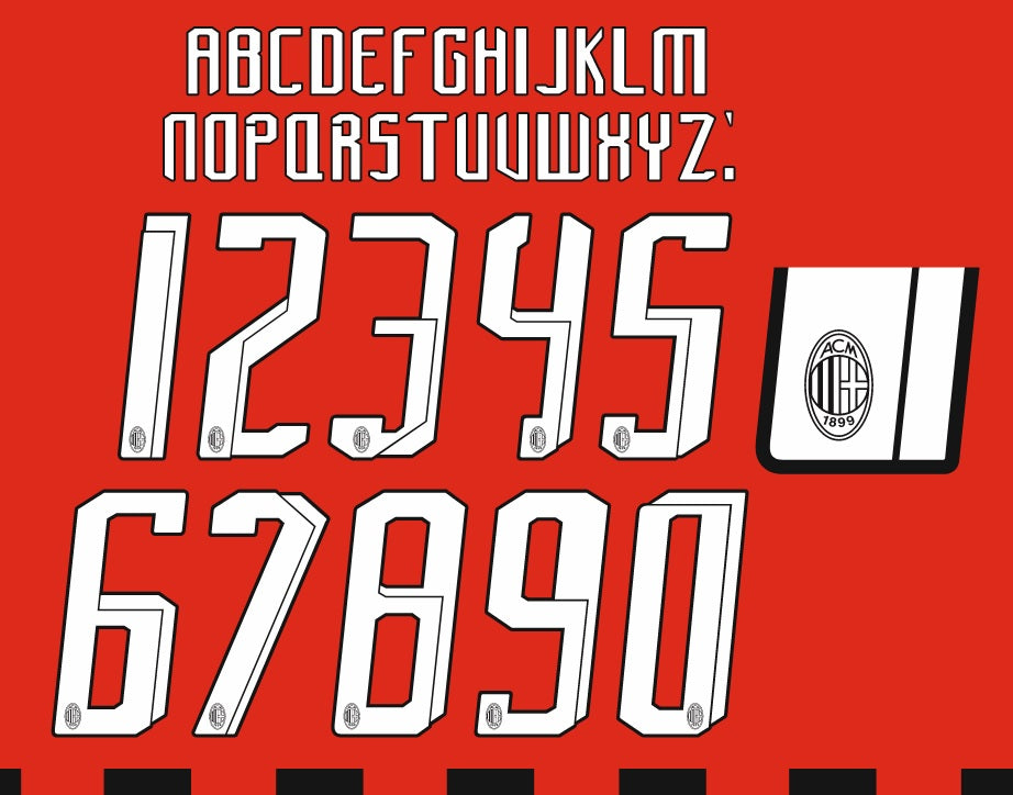 AC Milan 2007-2008 Home Nameset for Football Shirt Any Name & Number ...