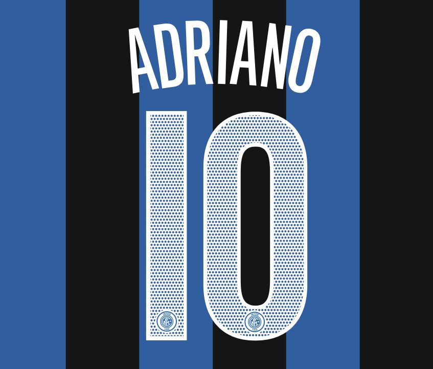 Adriano #10 Inter Milan 2004-2006 Home Football Nameset for Shirt ...
