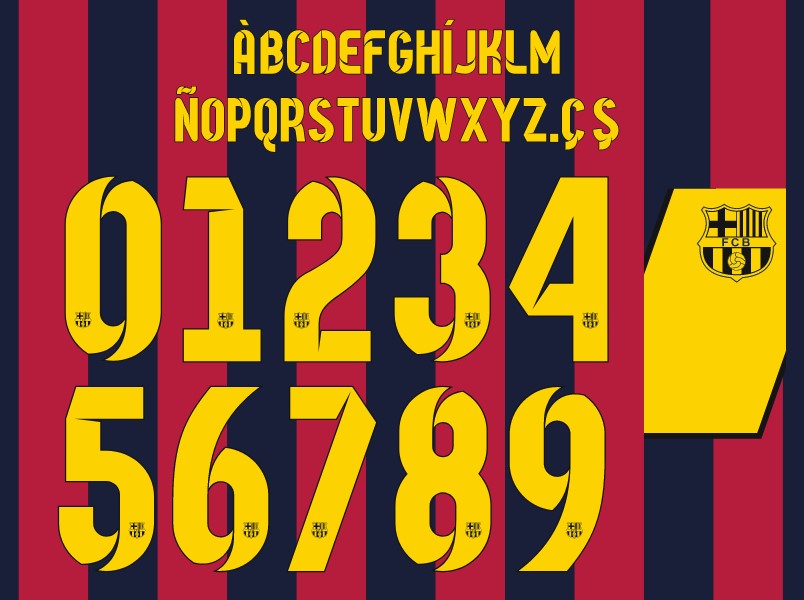 Barcelona 2014-2015 Home Nameset for Football Shirt Choose Name & Numb ...