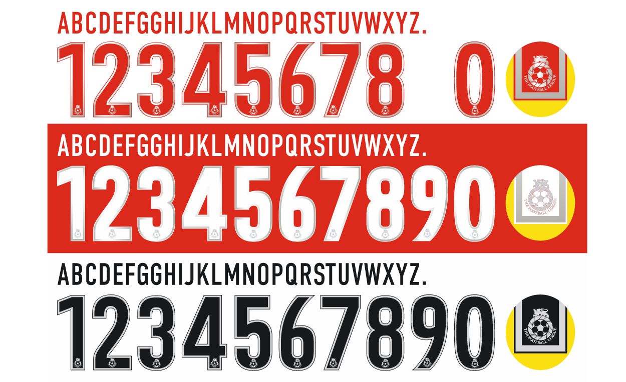 English Football League 2000-2004 Football Shirt Nameset Any name & nu ...