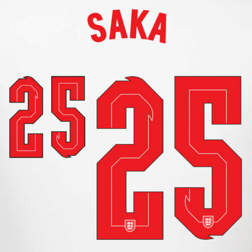 Saka #25 England Euro 2020 2021 Home Football Nameset shirt – House of ...